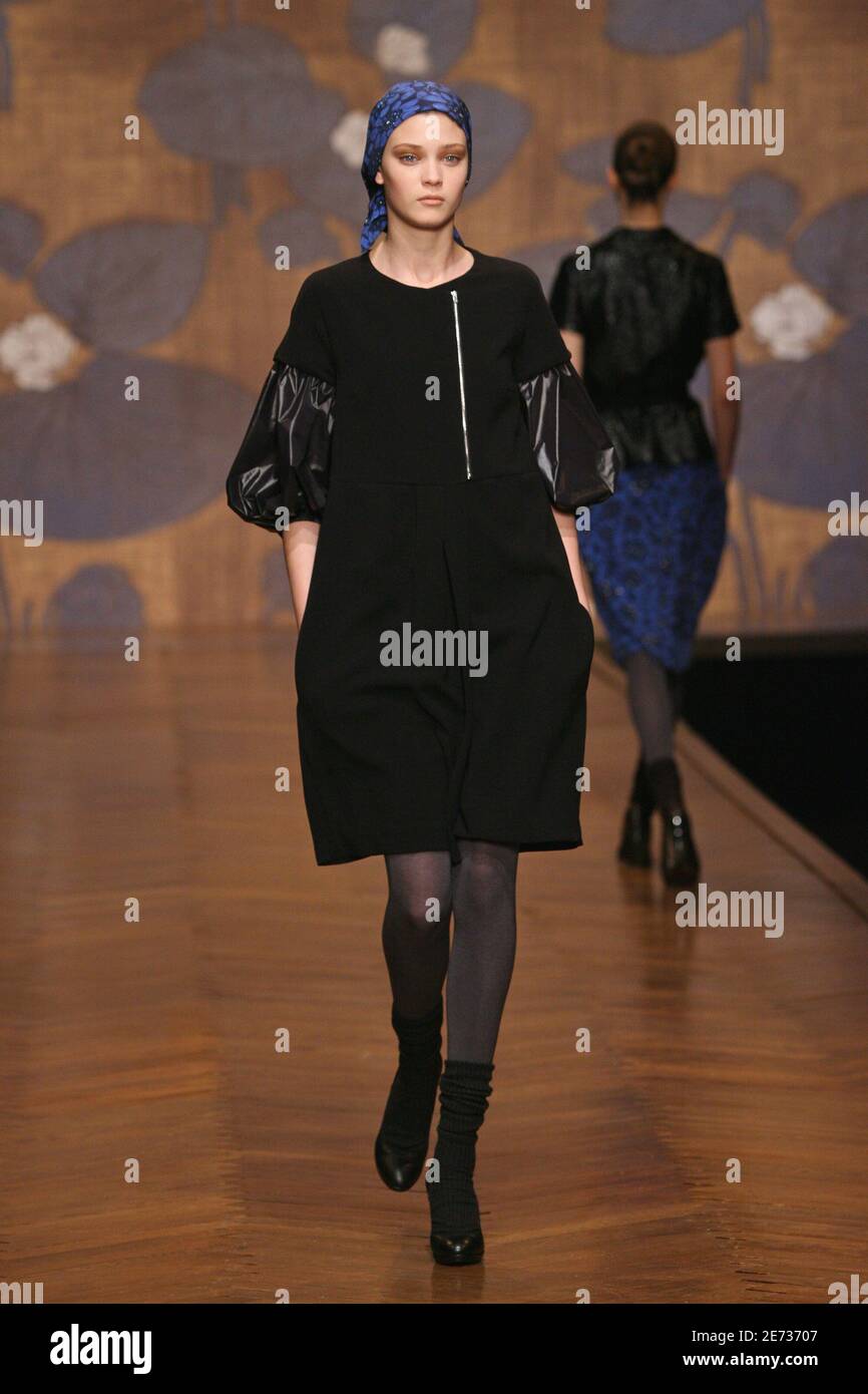 A model displays a creation by designers Suzanne Clements of Britain ...