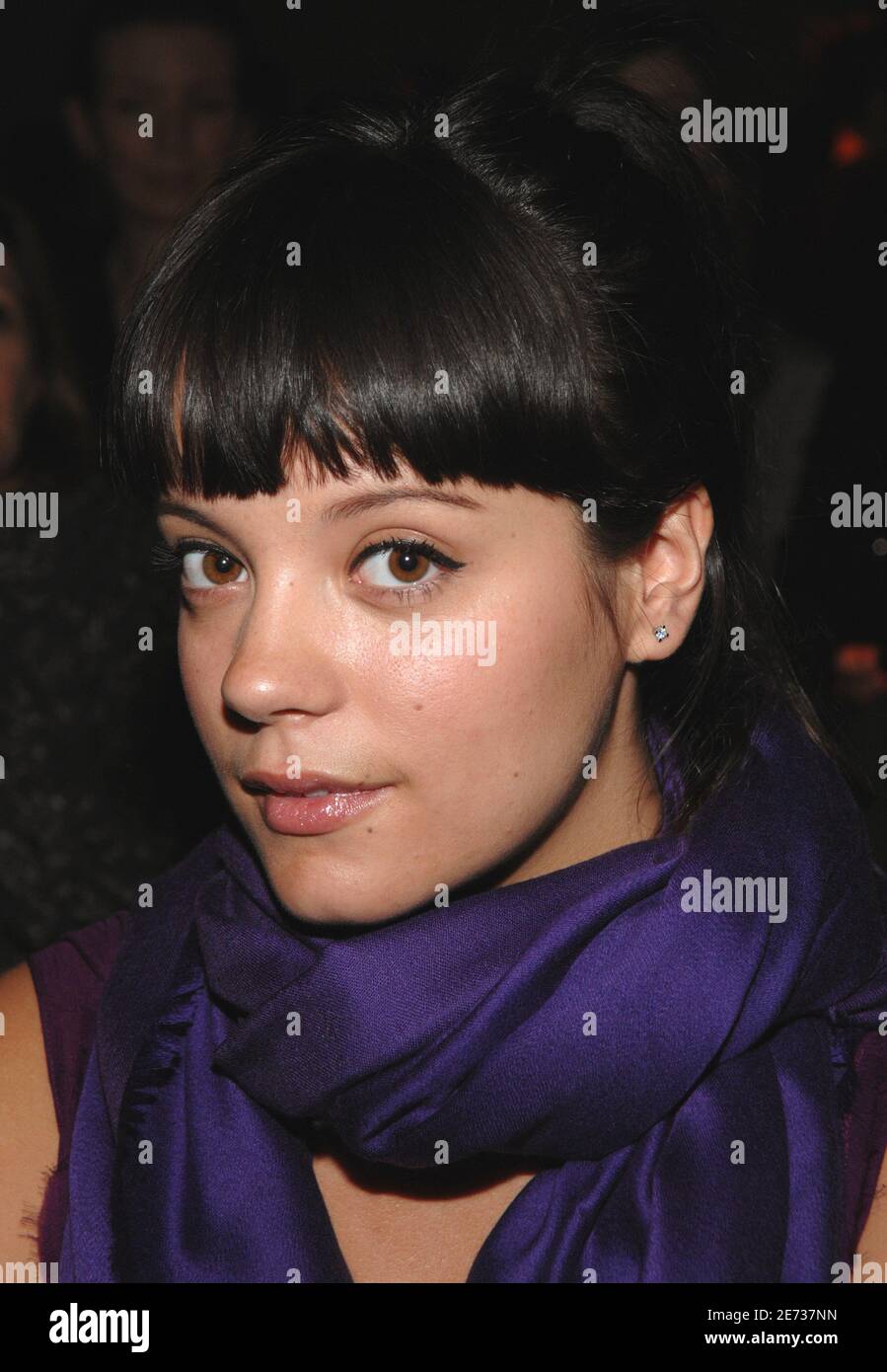 British singer Lily Allen sits frontrow for the Yves Saint-Laurent Fall ...