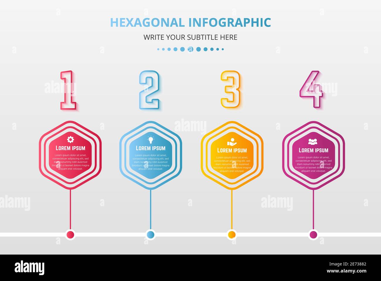 Hexagon four steps business infographic template Stock Vector Image ...