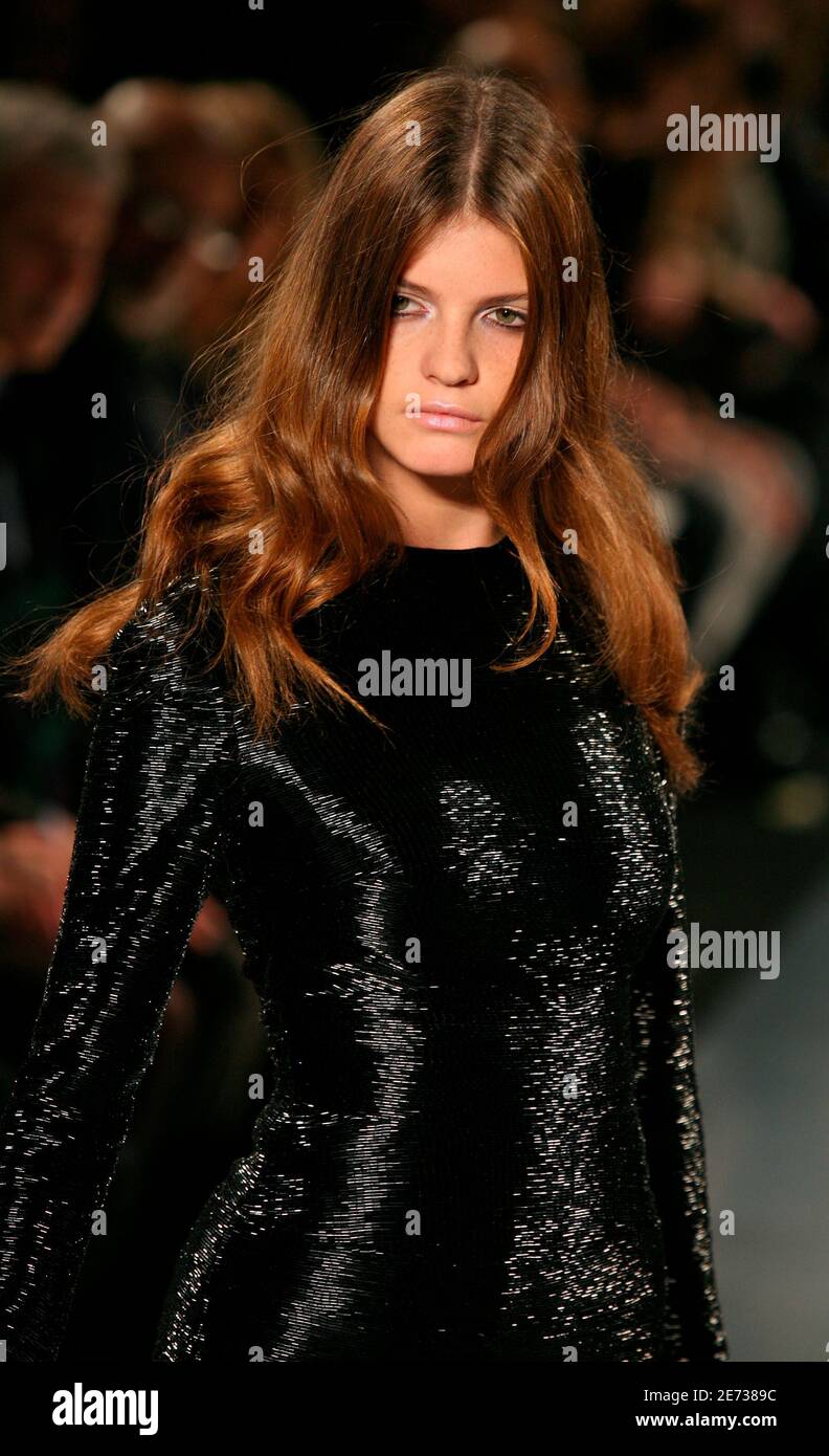 A model wears a creation by British fashion designer Jasmine Di Milo ...