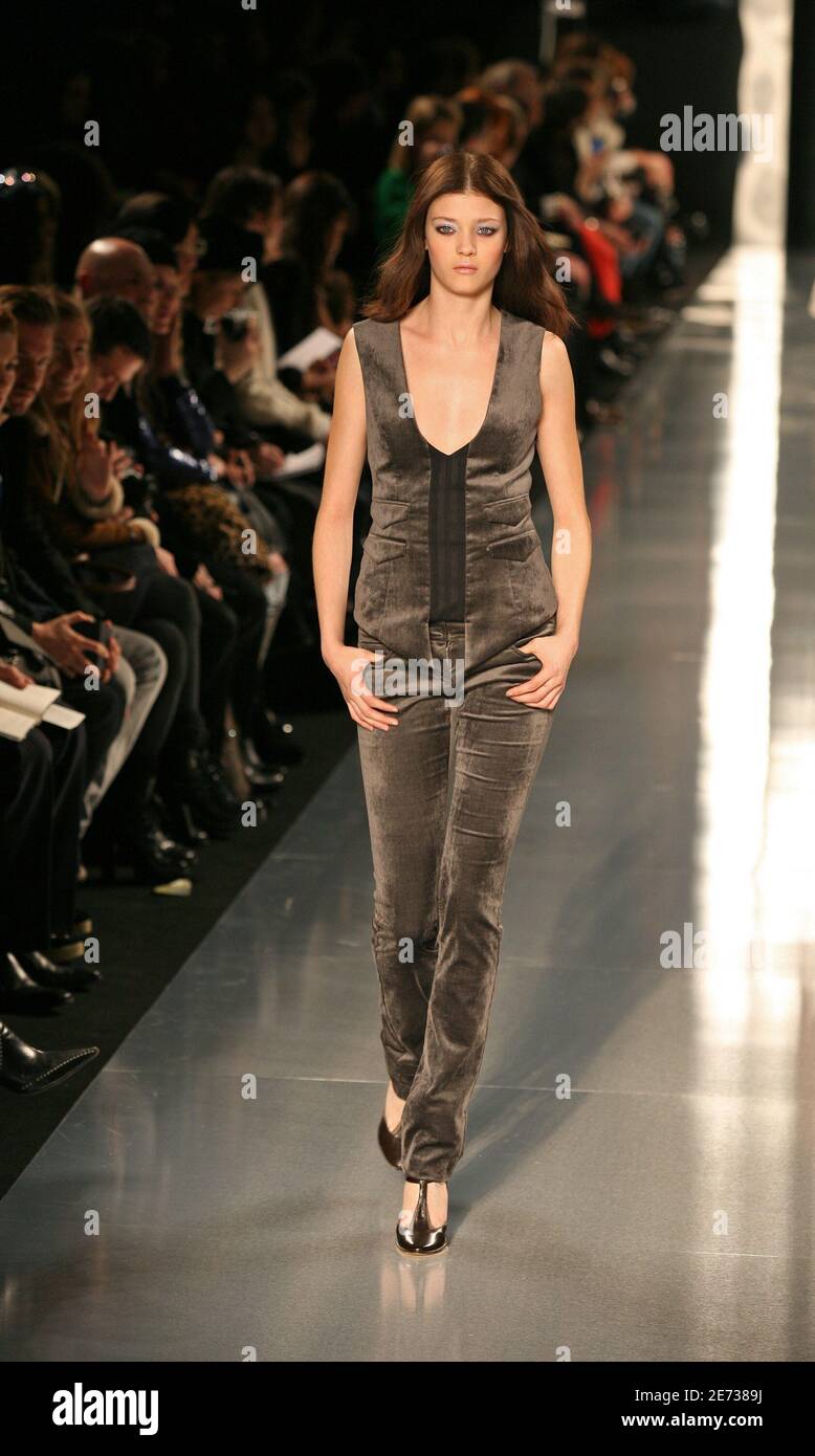 A model wears a creation by British fashion designer Jasmine Di Milo ...