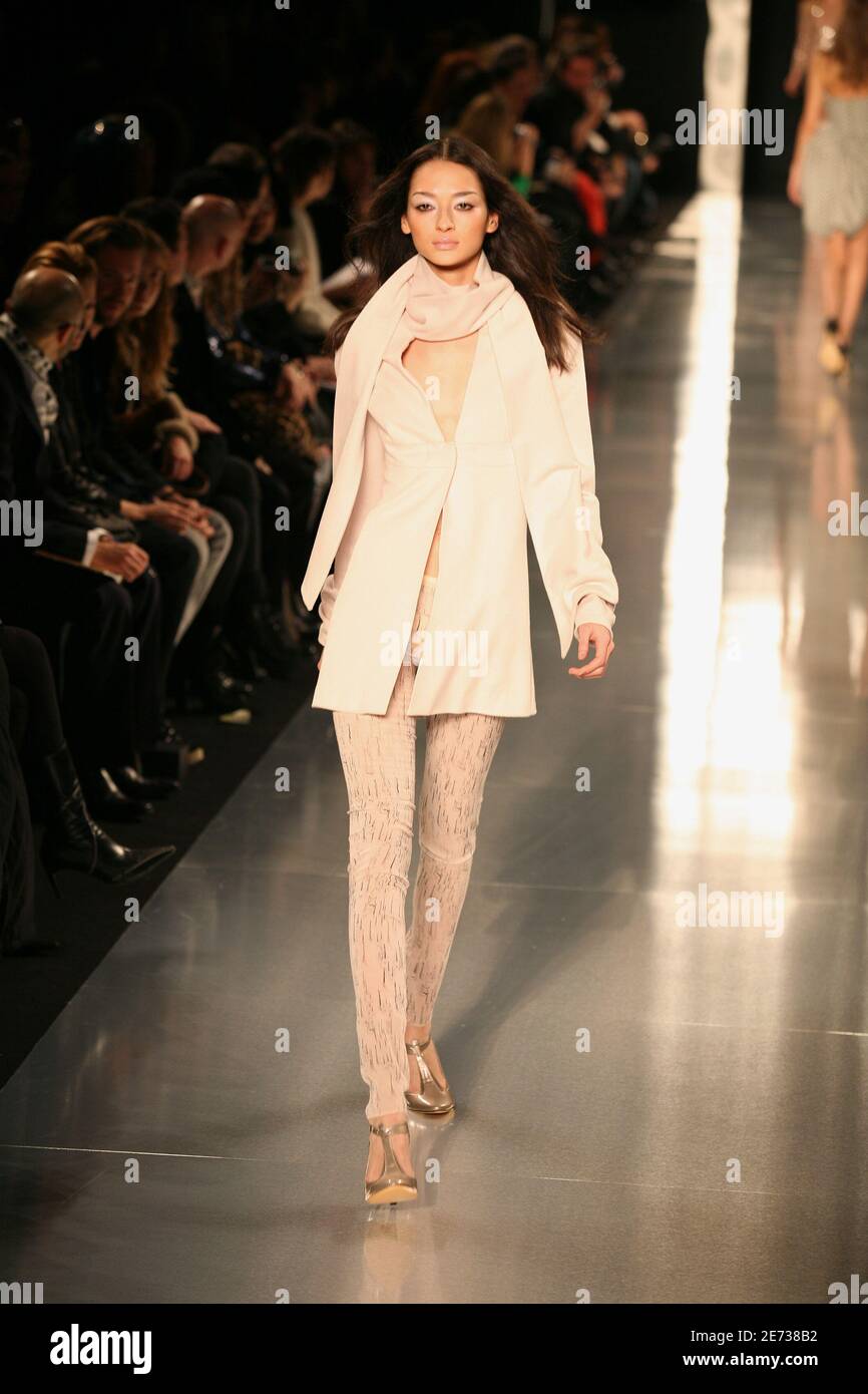 A model wears a creation by British fashion designer Jasmine Di Milo ...