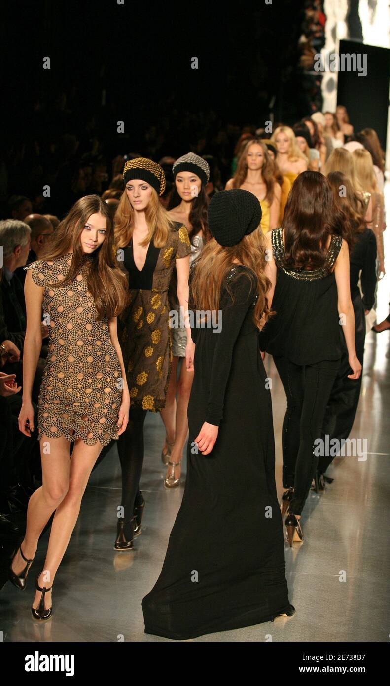 Models wear creations by British fashion designer Jasmine Di Milo ...