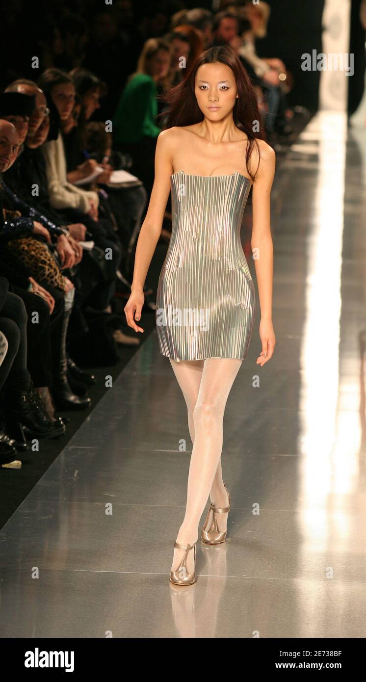 A model wears a creation by British fashion designer Jasmine Di Milo ...