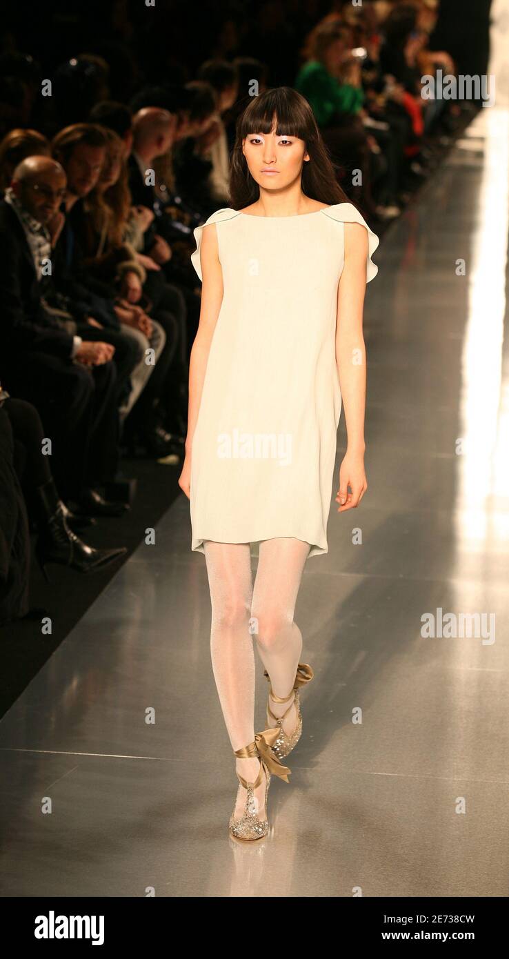 A model wears a creation by British fashion designer Jasmine Di Milo ...