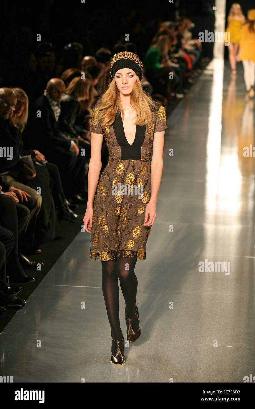 A model wears a creation by British fashion designer Jasmine Di Milo ...