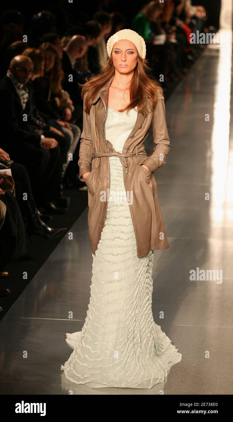 A model wears a creation by British fashion designer Jasmine Di Milo ...