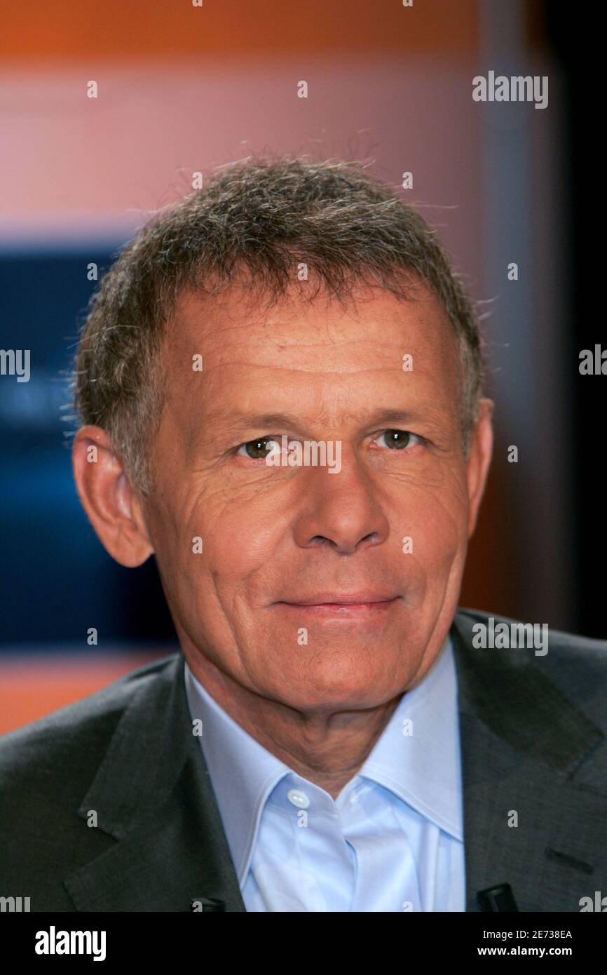 Patrick Poivre d'Arvor during the taping of his TF1 channel TV Show ...