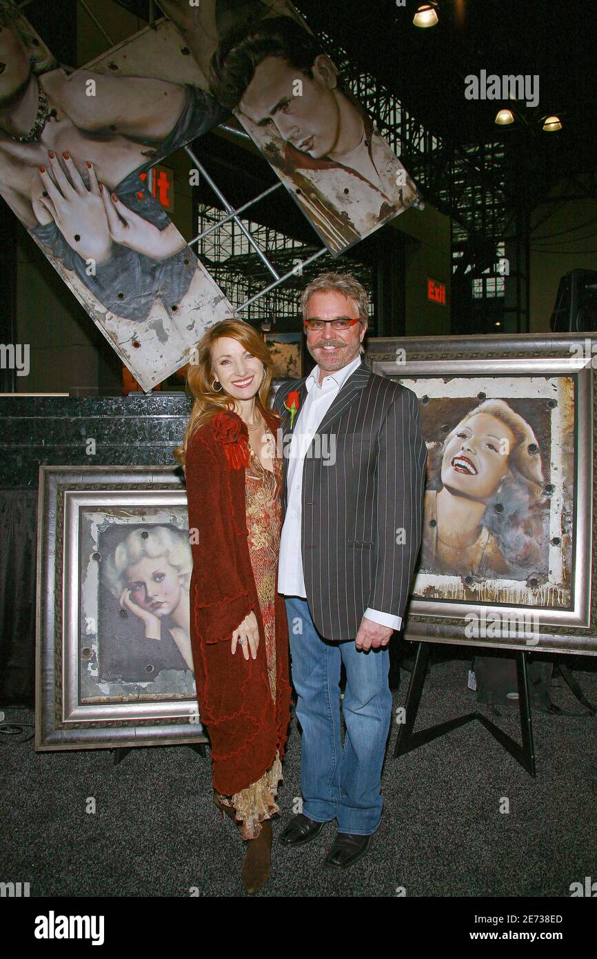 British actress Jane Seymour and US artist Bill Mack pose during the ...