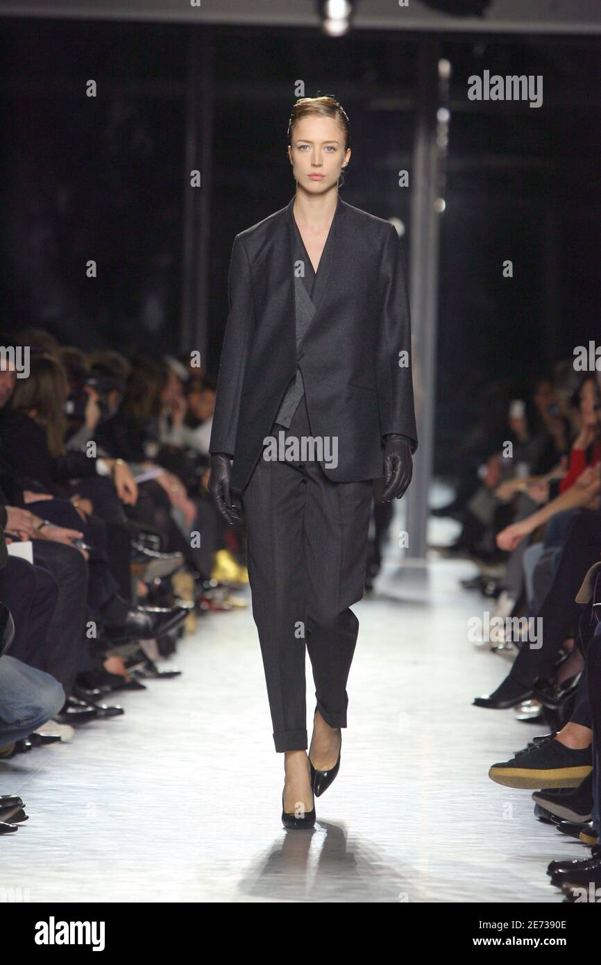 A model displays a creation by Italian fashion designer Stefano Pilati ...