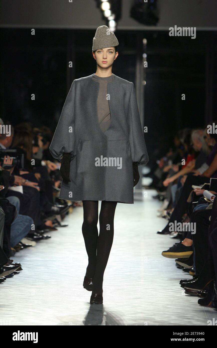 A model displays a creation by Italian fashion designer Stefano Pilati ...