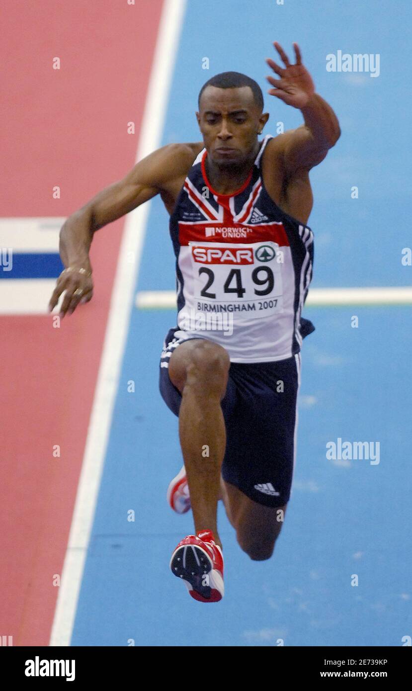 Great Britain's Nathan Douglas competes on men's triple jump ...