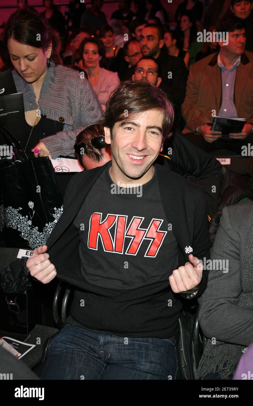 Former TV presenter Pierre Mathieu frontrow for French fashion designer ...