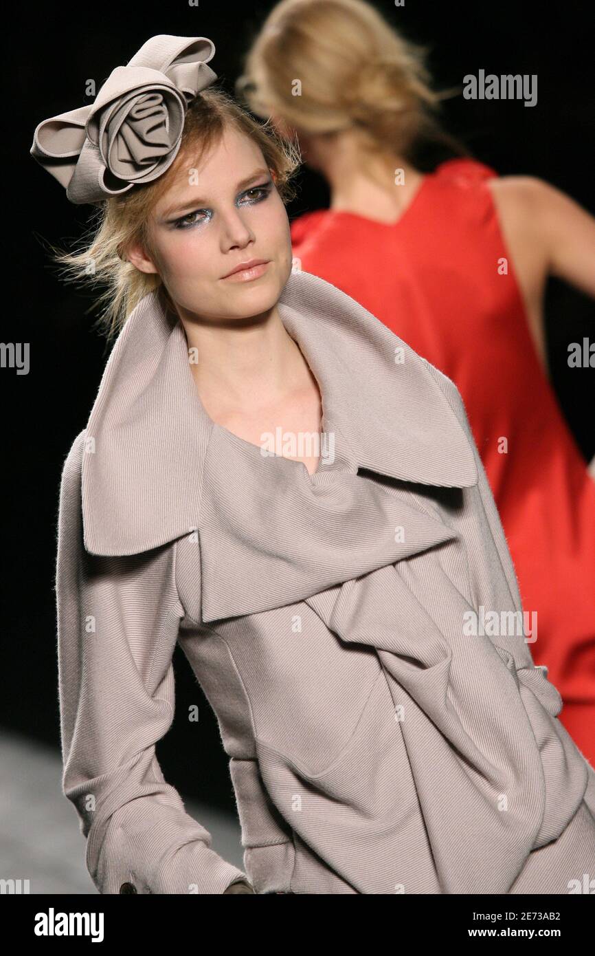 A model displays a creation by French fashion designer Nathalie Rykiel ...