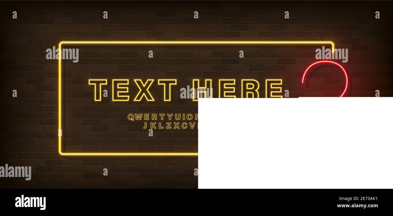 Red neon character from a font set on purple background, vector ...