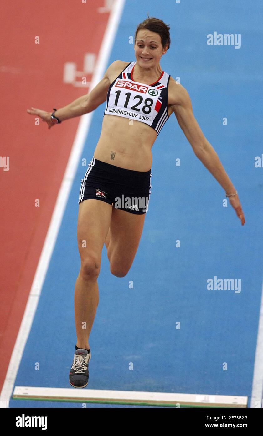 UK's Kelly Sotherton competes on women's long jump pentathlon during ...