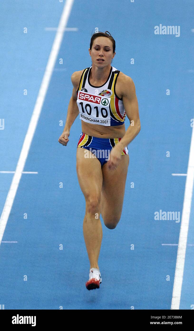 Belgium's Kim Gevaert competes on women's 60 meters semi final during ...