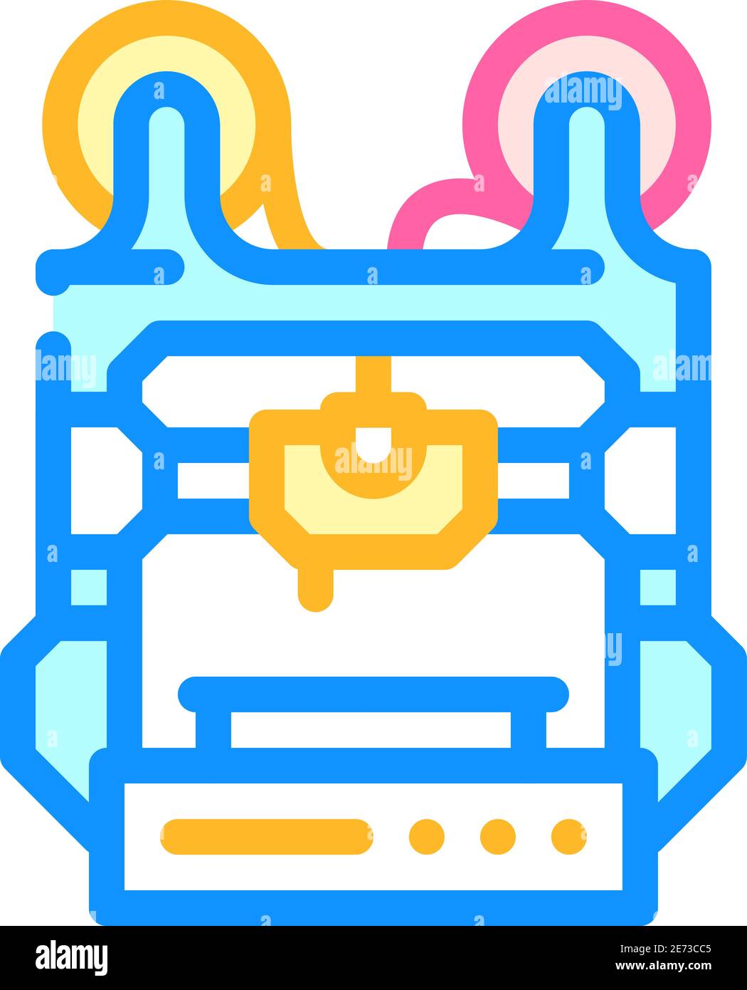 double extruder 3d printer color icon vector illustration Stock Vector ...