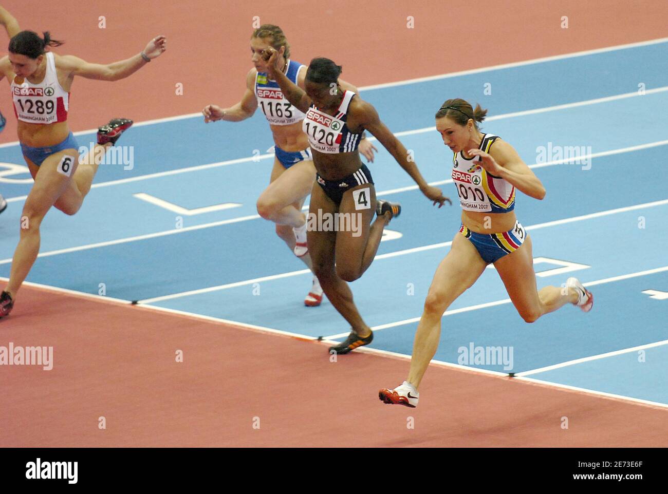 Belgium's Kim Gevaert performs on women's 60 meters final during the ...