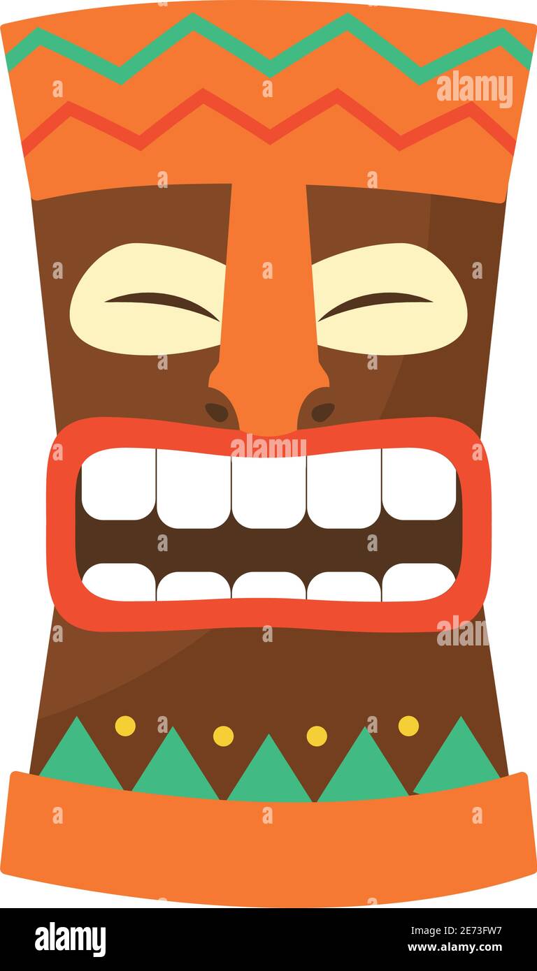 icon of hawaiian funny mask over white background, colorful design ...