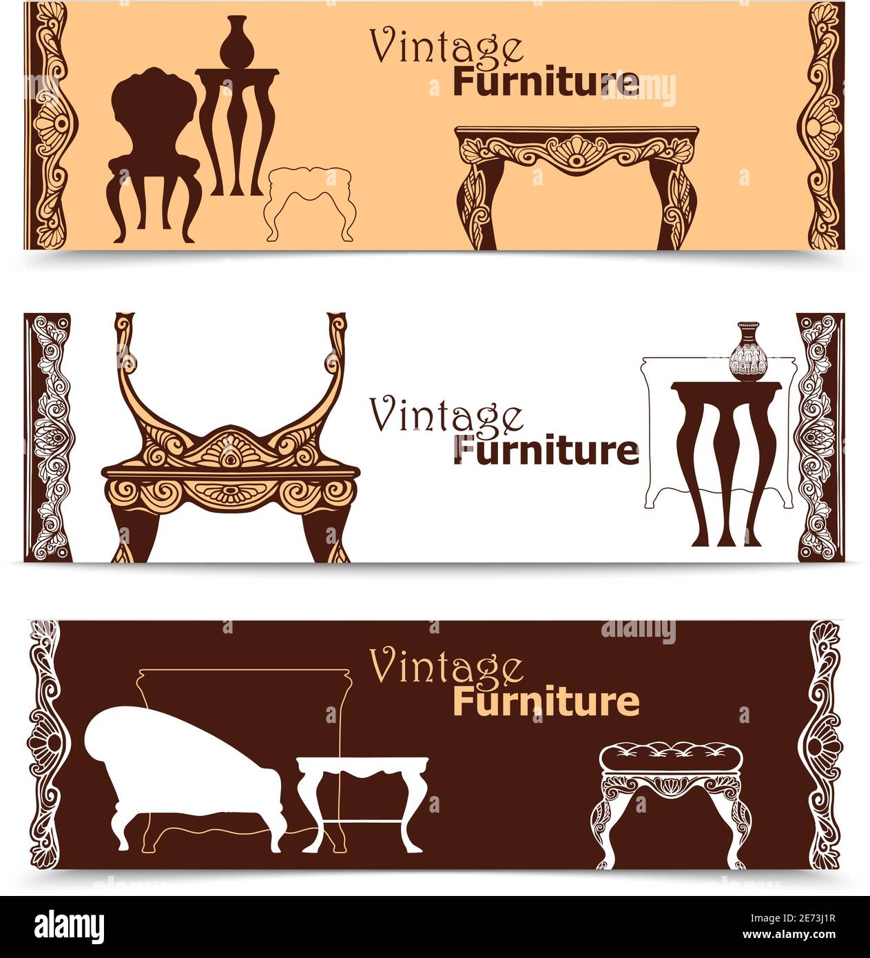 Vintage Victorian Banner Horizontal Elegant Banner