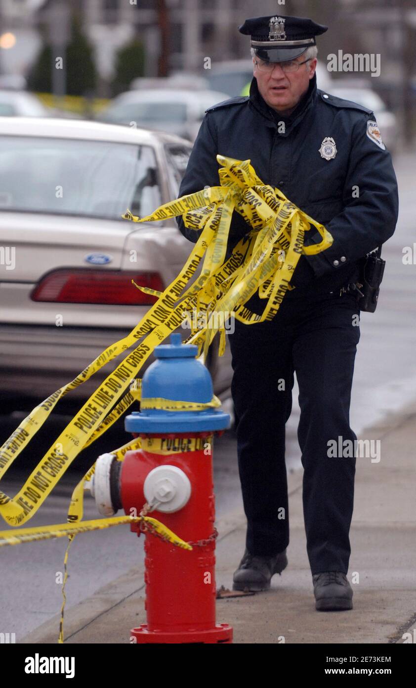Crime scene tape inside hi-res stock photography and images - Alamy