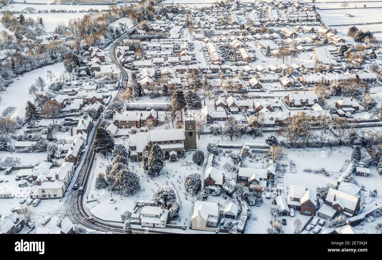 Snow covered Village Stock Photo - Alamy