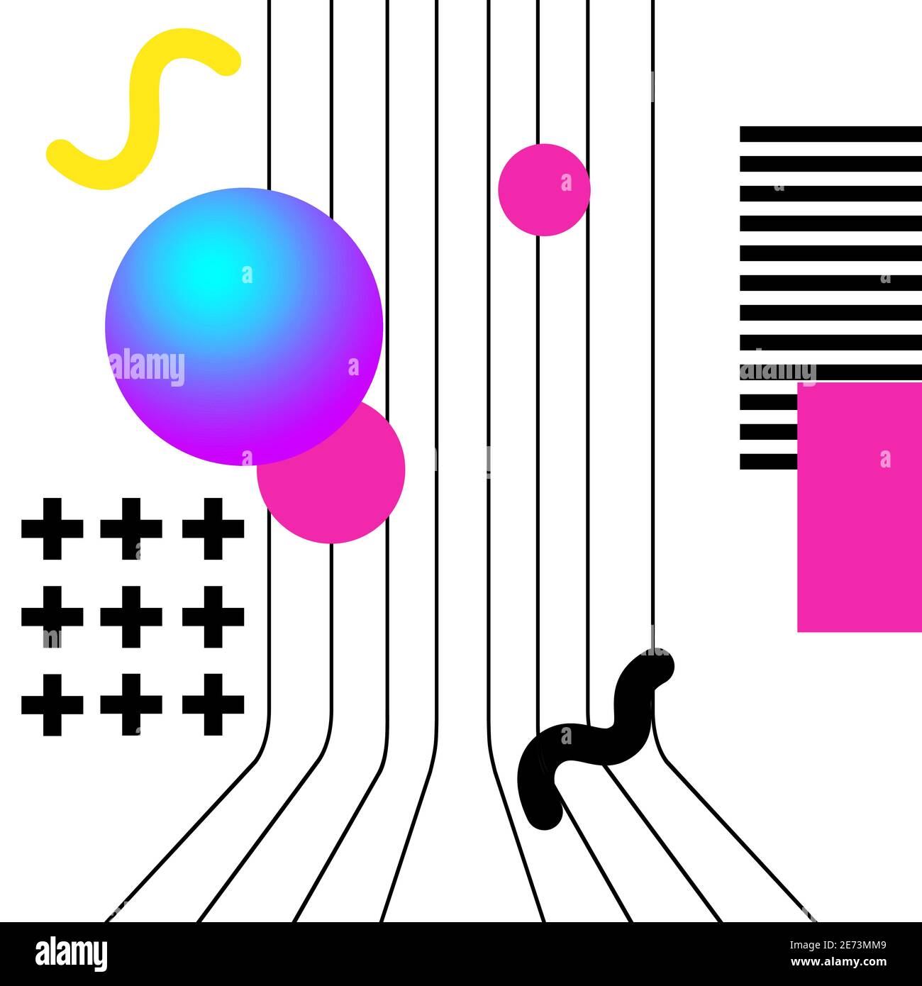 Vibrant 3d geometry and lines abstract collage. Vector design for ...