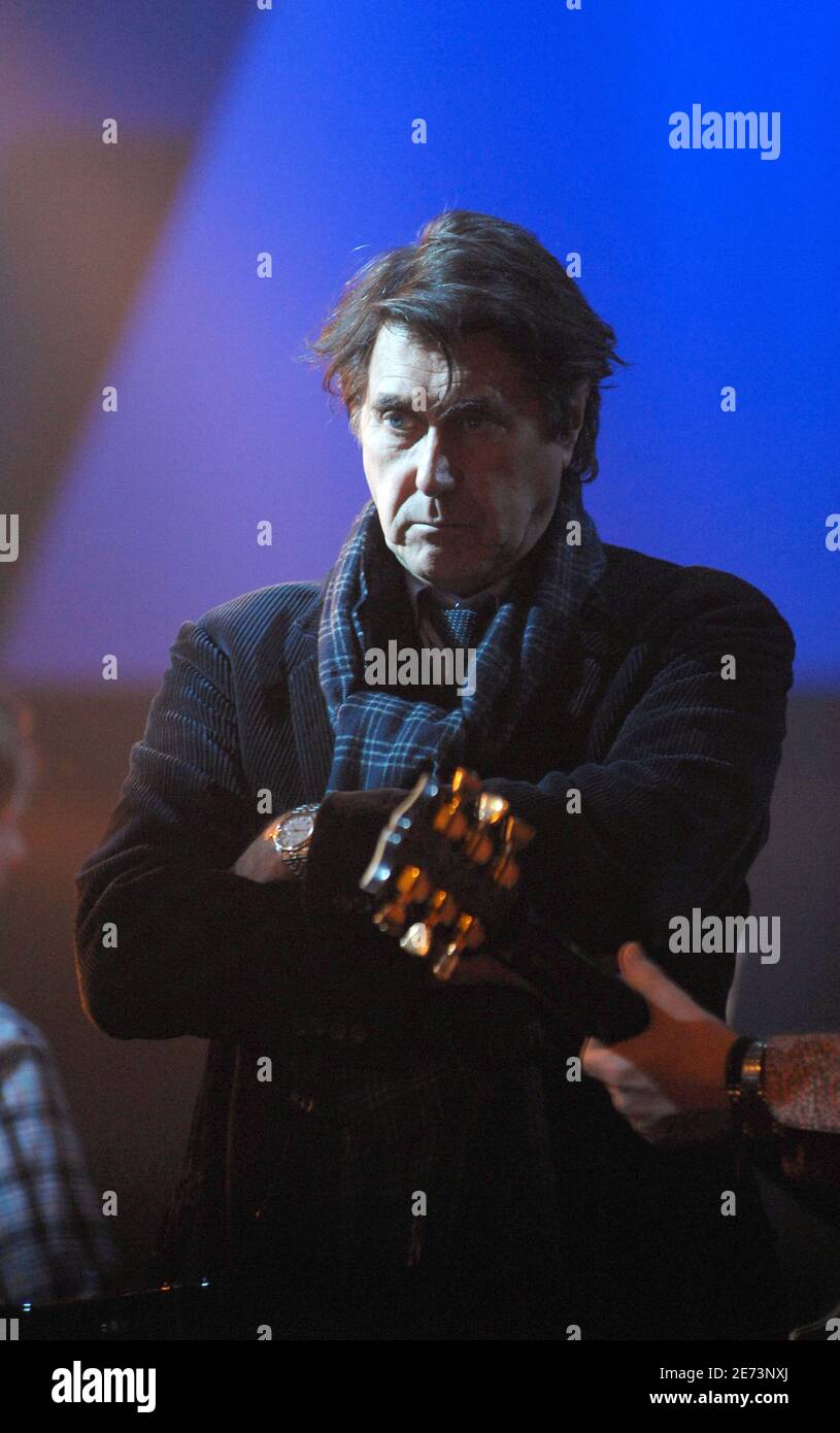 British Singer Brian Ferry performs live on stage with his band during ...