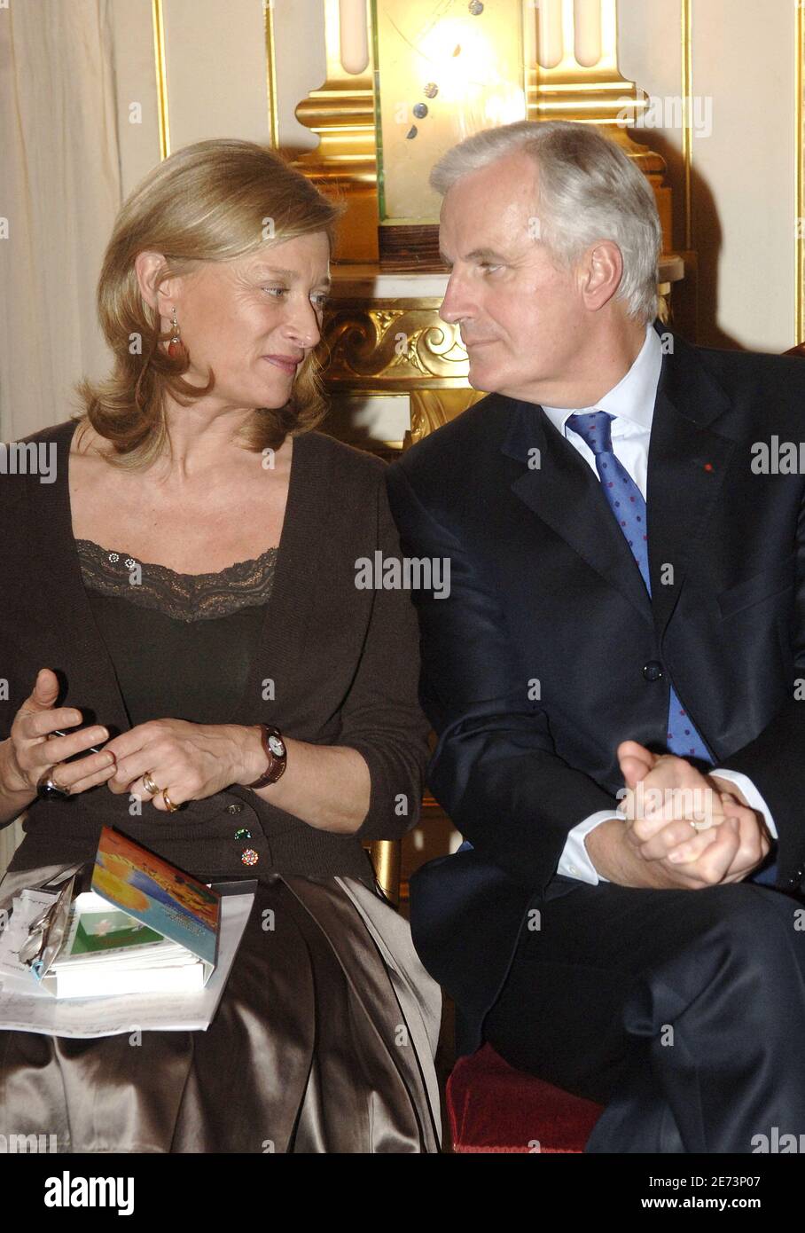 Michel Barnier and wife Isabelle attend for the 'Concours Scolaire De ...