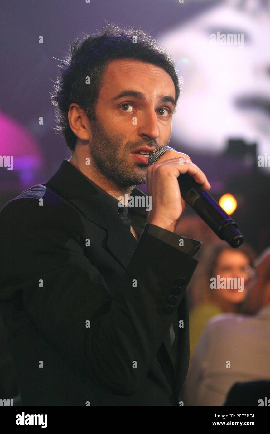 Singer Vincent Delerm on stage during the 22nd 'Victoires de la Musique ...