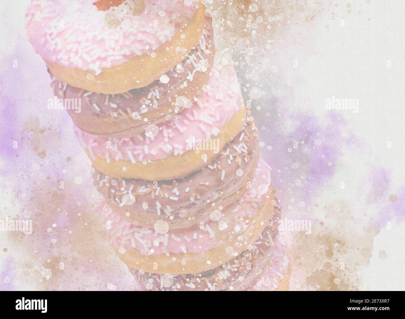 Stack of doughnuts, illustration Stock Photo - Alamy