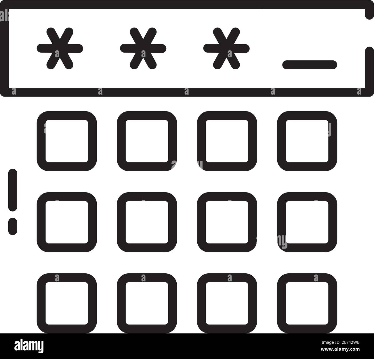 password keyboard icon over white background, half line style, vector ...