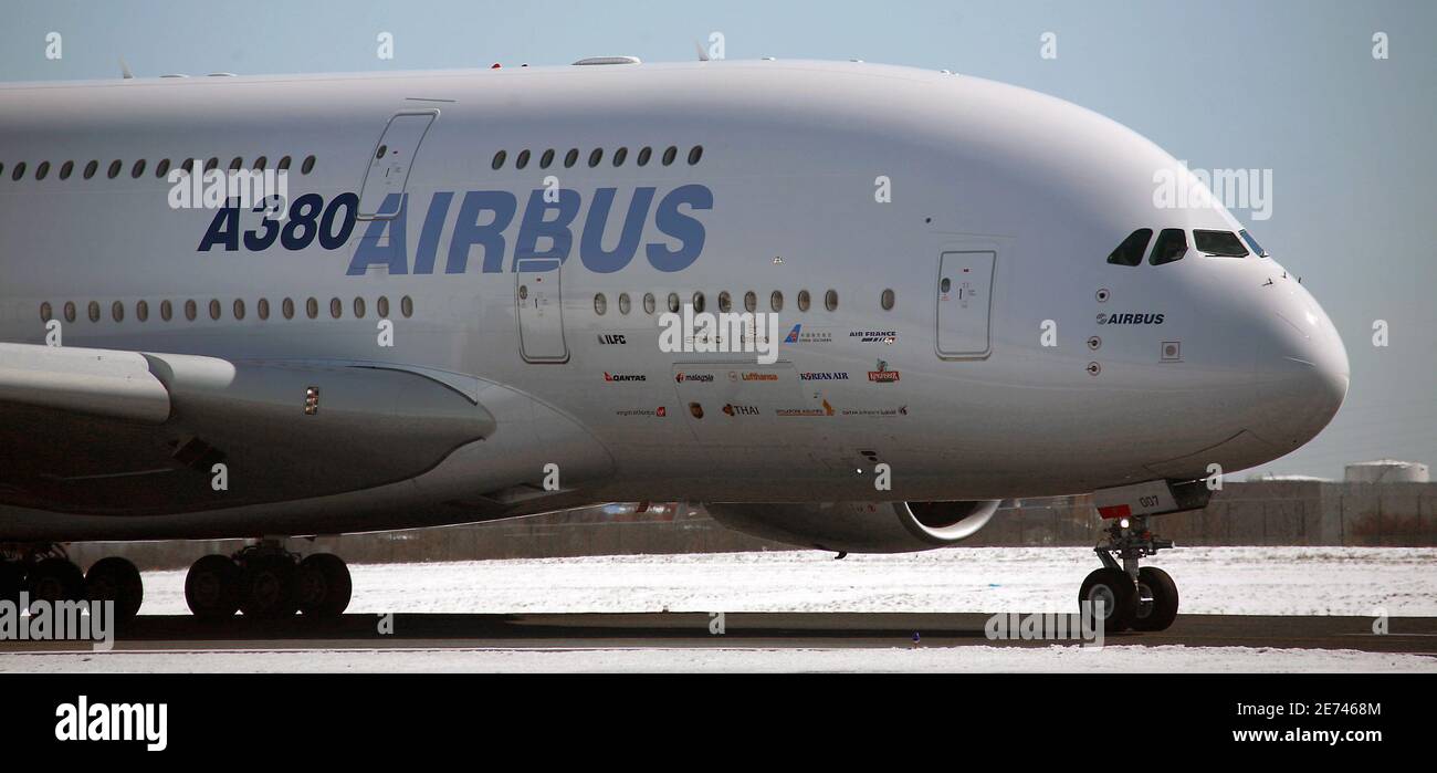The Airbus A380, carrying over 500 passengers, landed for the first ...