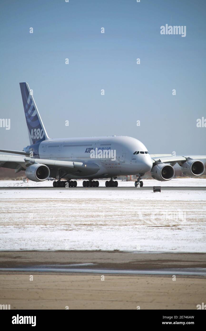 The Airbus A380, carrying over 500 passengers, landed for the first ...
