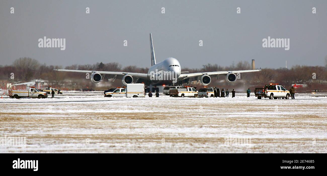 The Airbus A380, carrying over 500 passengers, landed for the first ...