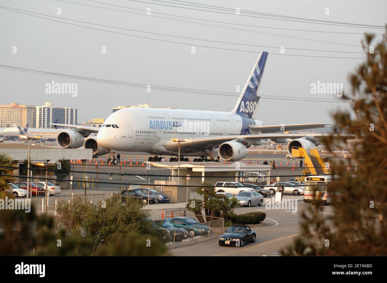 The Airbus A380 landed for the first time at the Los Angeles ...