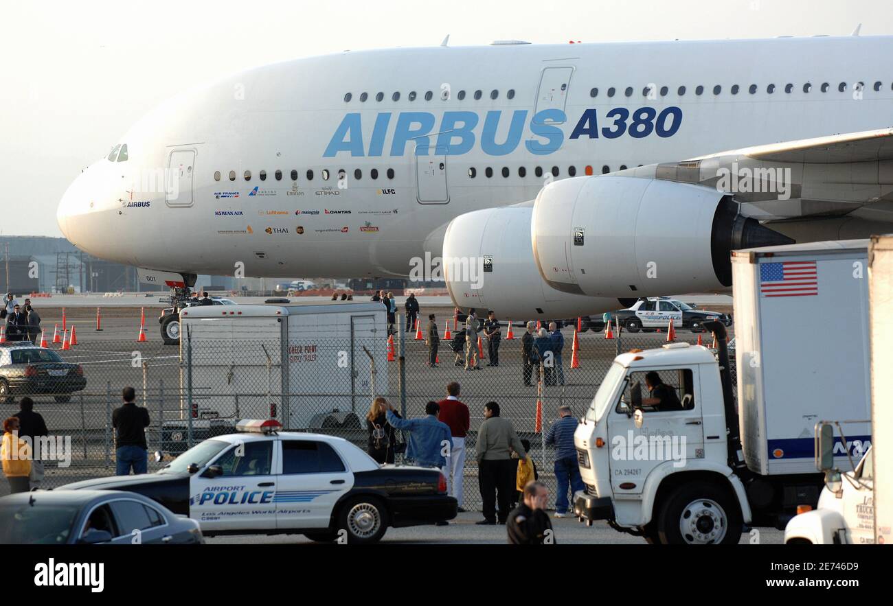 The Airbus A380 landed for the first time at the Los Angeles ...
