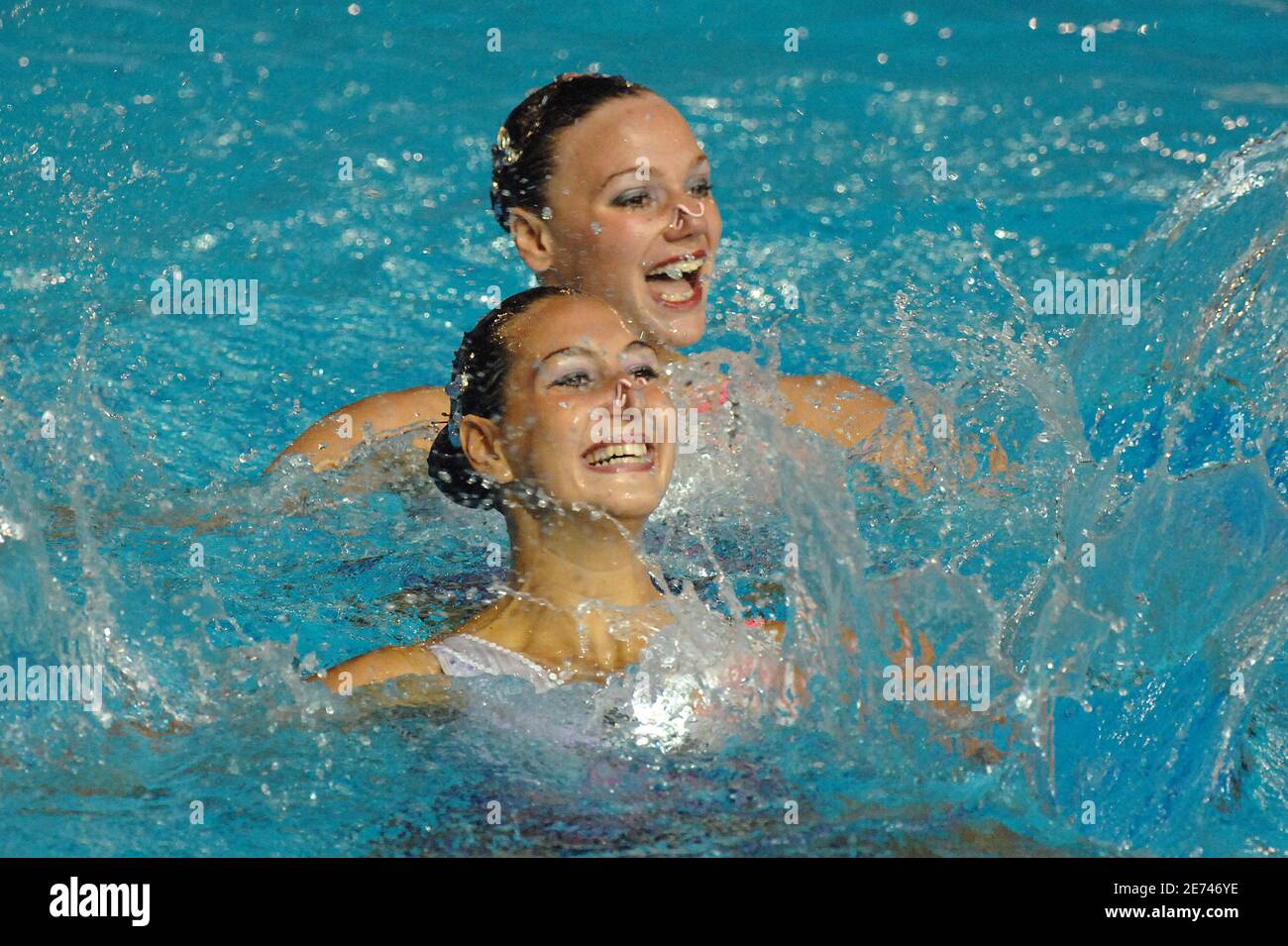 Italy's Beatrice Adelizzi and Giulia Lapi compete during the ...