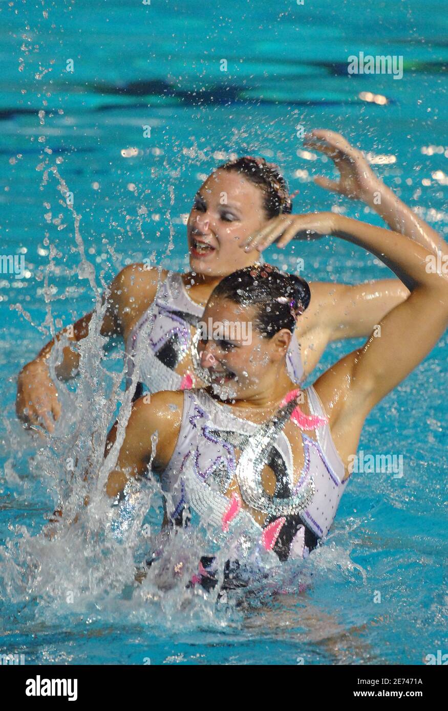 Italy's Beatrice Adelizzi and Giulia Lapi compete during the ...