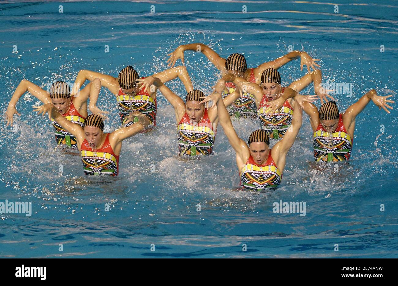 Team of Spain competes on synchronized swimming free routine final ...