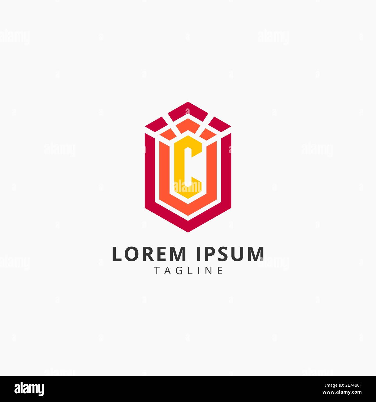 LETTER C HEXAGON INITIAL LOGO VECTOR TEMPLATE SUITABLE FOR BUSINESS AND ...