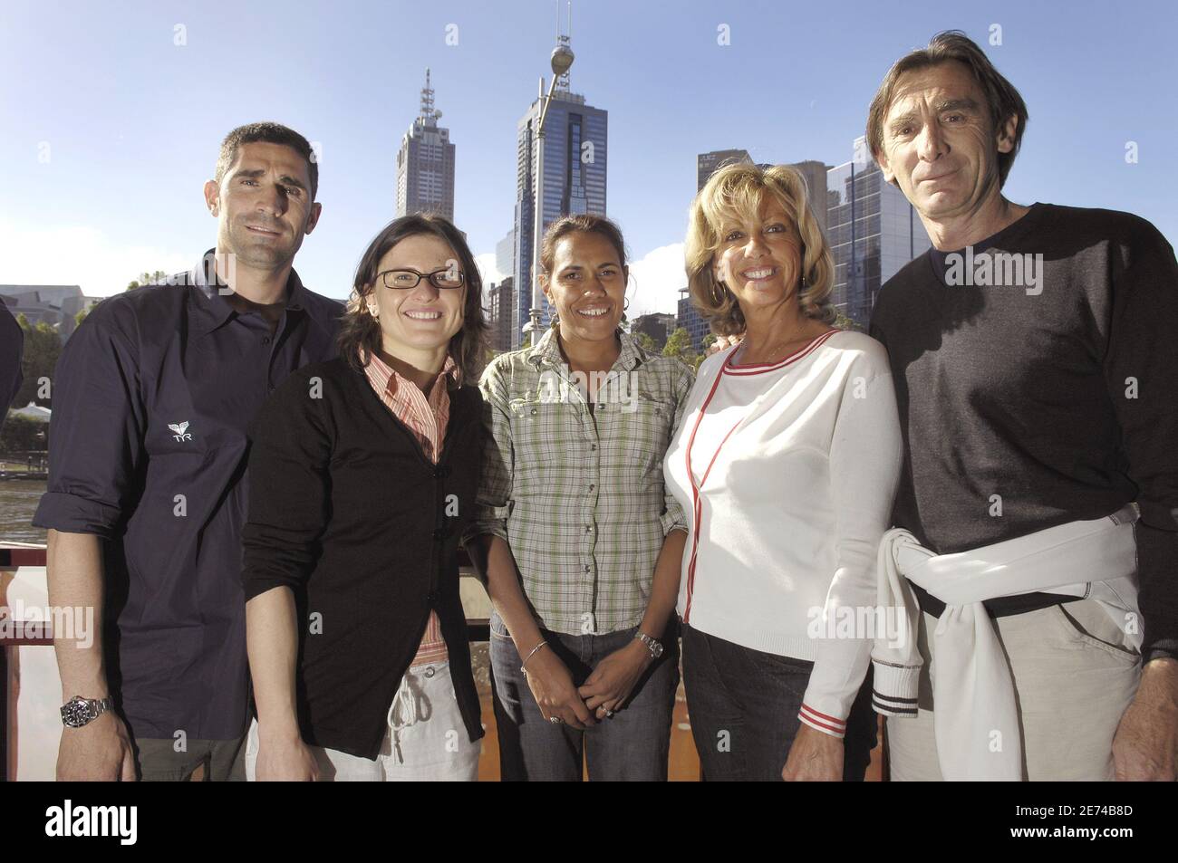 French former swimmers Franck Esposito, Roxana Maracineanu, Australian ...