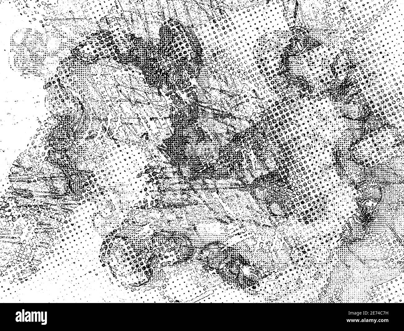 Surfaces with a twisted chain. Black and gray distress overlay ...