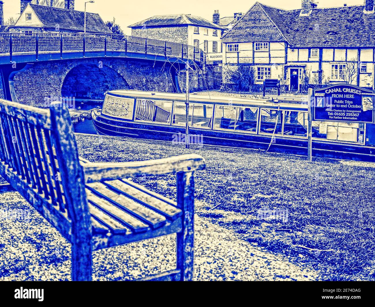 The canal boat Rose of Hungerford moored up on the Kennet and Avon ...