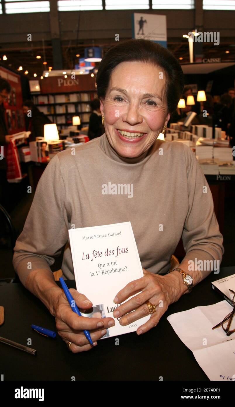 File photo of French politician and writer Marie-France Garaud poses ...