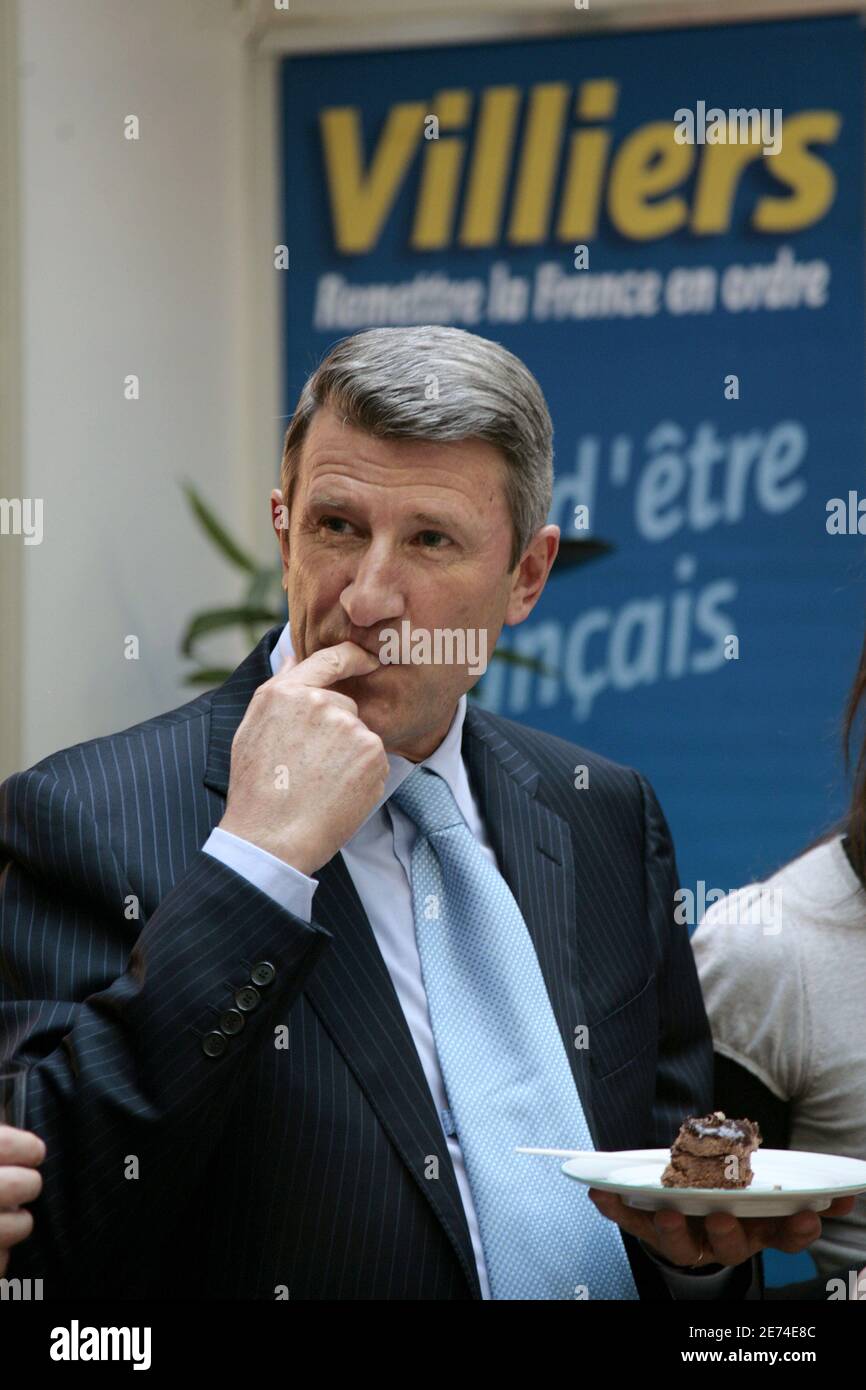 MPF (Mouvement pour la France) presidential candidate Philippe de ...