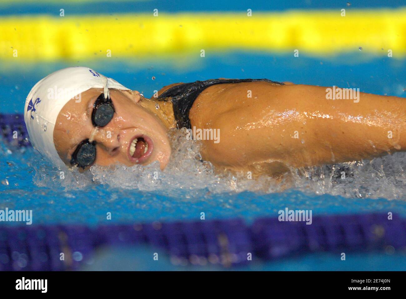 France's Sarah Bey competes on women's 200 meters butterfly heat during ...