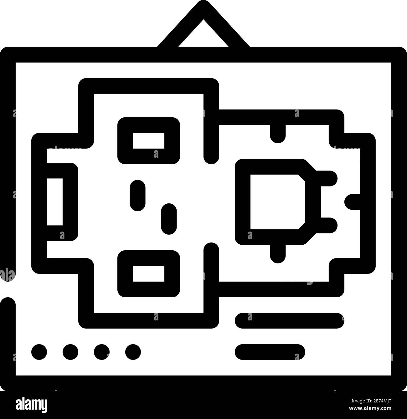 exhibition plan museum line icon vector illustration Stock Vector Image ...