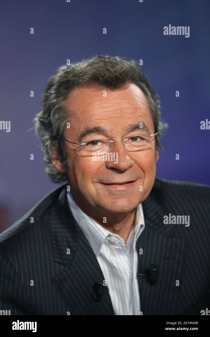 EXCLUSIVE. French TV presenter Michel Denisot pictured on the set of ...